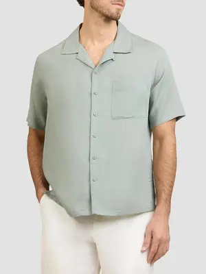 Onia Air Linen-blend Camp Shirt - Elm