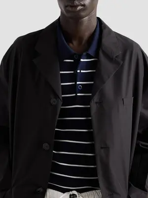 Prada Short-sleeved Striped Cotton Polo Shirt - Blue