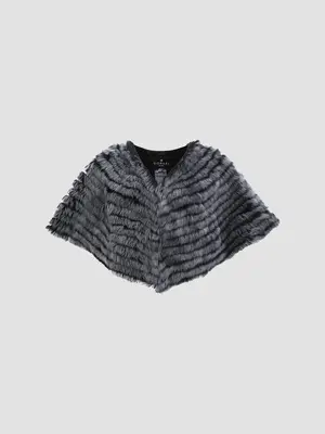 Gorski Toscana Shearling Lamb Layered Capelet - Black