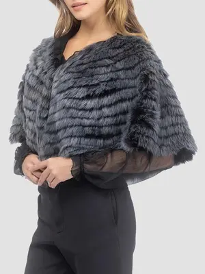 Gorski Toscana Shearling Lamb Layered Capelet - Black