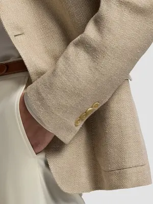 Ralph Lauren Purple Label Herringbone Linen-blend Sport Coat