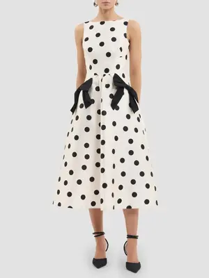 Rebecca Vallance Bacio Polka Dot Midi Dress