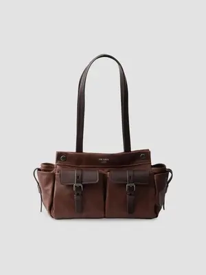 Prada Route Medium Leather Tote Bag - Brown