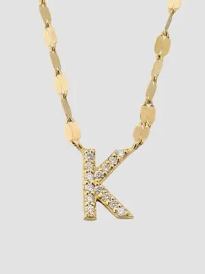 Lana Jewelry 14k Yellow Gold & 0.06 Tcw Diamond Initial Pendant Necklace Initial K