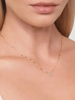 Lana Jewelry 14k Yellow Gold & 0.06 Tcw Diamond Initial Pendant Necklace - Initial M