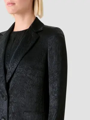 Akris Crinkled Satin Single-breasted Jacket