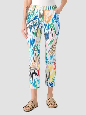 Akris Maru Scribble-print Stretch Slim-fit Crop Jeans