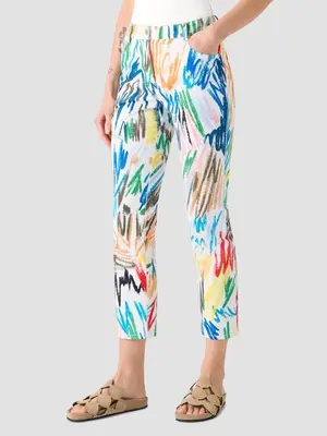 Akris Maru Scribble-print Stretch Slim-fit Crop Jeans