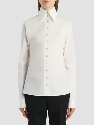 Khaite Ivy Cotton Button-front Top