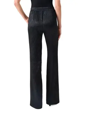 Akris Marla Crinkled Satin Mid-rise Straight-leg Pants