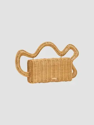 Cult Gaia Elsa Rattan Clutch