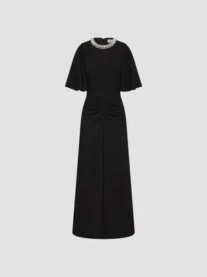 Rebecca Vallance Noemie Crystal-embellished Midi-dress - Black
