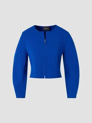 Akris Harriet Wool-blend Crepe Jacket - Lapis Blue