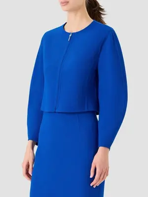 Akris Harriet Wool-blend Crepe Jacket