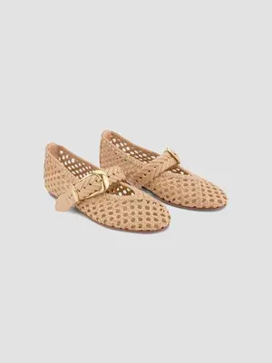 Zimmermann Helix Woven Leather Ballerina Flats