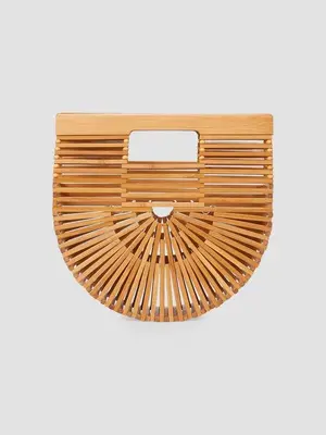 Cult Gaia Gaia's Ark Mini Bamboo Top Handle Bag - Tan
