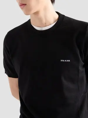 Prada Cotton Crewneck Sweater - Black