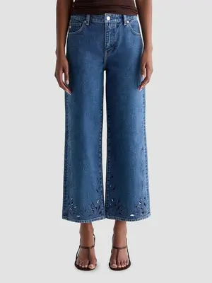 Ag Saige Wide-leg Crop Jeans - Malbec
