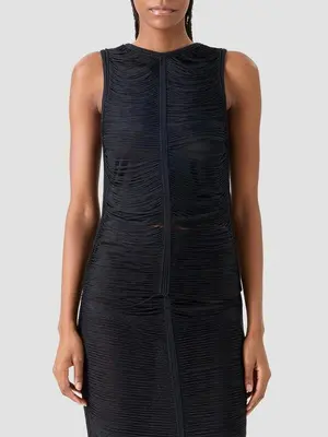 Akris Draped Fringed Silk Top