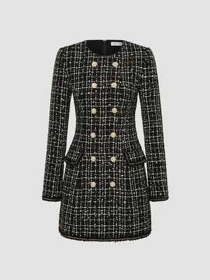 Rebecca Vallance Meringue Embellished Tweed Blazer Mini Dress