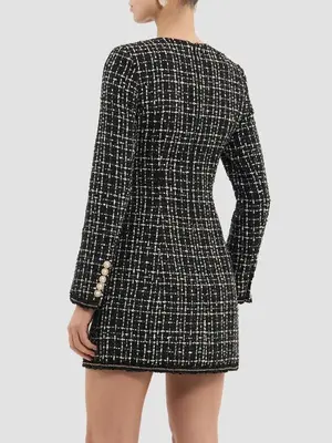 Rebecca Vallance Meringue Embellished Tweed Blazer Mini Dress