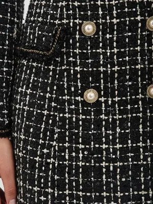Rebecca Vallance Meringue Embellished Tweed Blazer Mini Dress