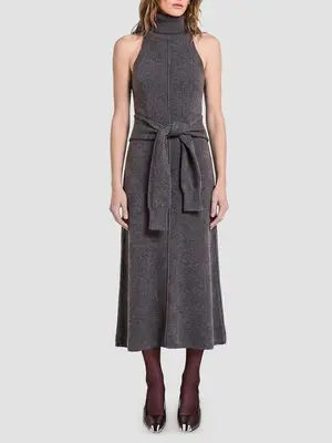 NICHOLAS THE LABEL Zinnia Wool Tie-waist Midi Dress