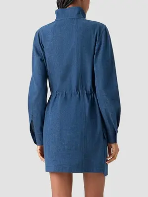 Akris Stand Collar Coated Minidress