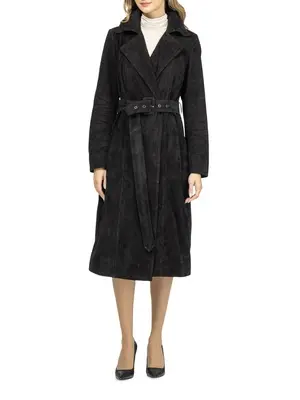 Gorski Metis Suede Belted Trench Coat