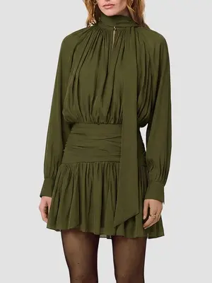NICHOLAS THE LABEL Courtney Tieneck Mini Dress - Olive