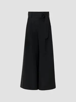 Akris Fiorella Linen-blend High-rise Pants - Black