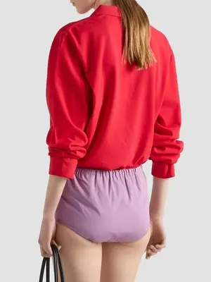 Prada Long-sleeved Cotton Pique Polo Shirt