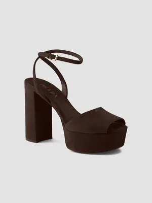 Prada Suede Platform Sandals - Brown