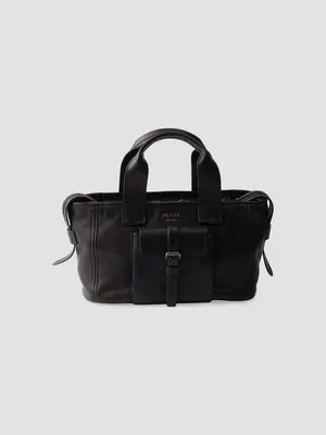 Prada Route Leather Tote Bag - Black