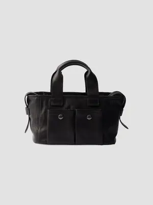 Prada Route Leather Tote Bag - Black