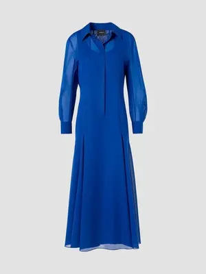 Akris Cotton Voile Back Drawstring Shirtdress