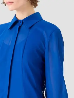 Akris Cotton Voile Back Drawstring Shirtdress