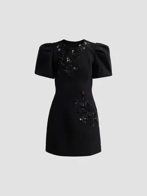 Rebecca Vallance Livia Puff-sleeve Mini Dress - Black
