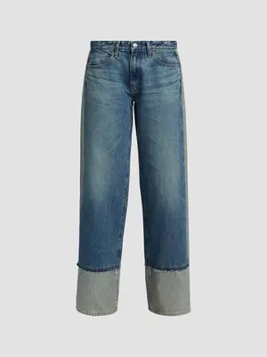 Ag Adria Spliced Colorblocked Low-rise Wide-leg Jeans