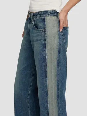 Ag Adria Spliced Colorblocked Low-rise Wide-leg Jeans