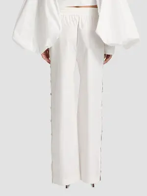Zimmermann Story Side-button Cotton Track Pants
