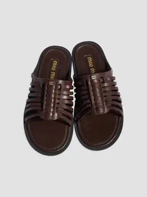Miu Miu Nappa Leather Slides