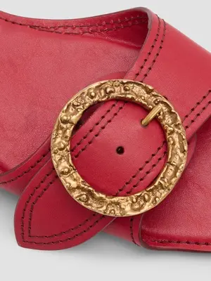 Zimmermann Solena Leather Slip-on Sandals - Cherry