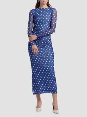 ASTON STUDIO Le Fleur Ezli Polka-dot Maxi Dress