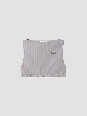 Miu Miu Checked Poplin Crop Top