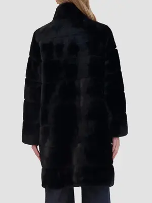 LYLA GRANT Faux Fur Mink Reversible Short Coat - Black