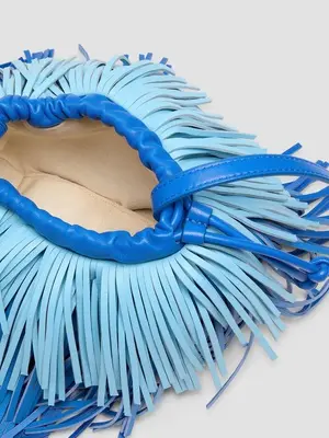 Zimmermann Fringed Leather Crossbody Bag - Light Blue