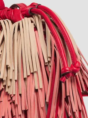Zimmermann Colorblocked Fringed Leather Crossbody Bag - Pink