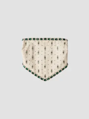 Miu Miu Embroidered Canvas Top