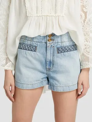 Zimmermann Lucky Washed Denim Shorts